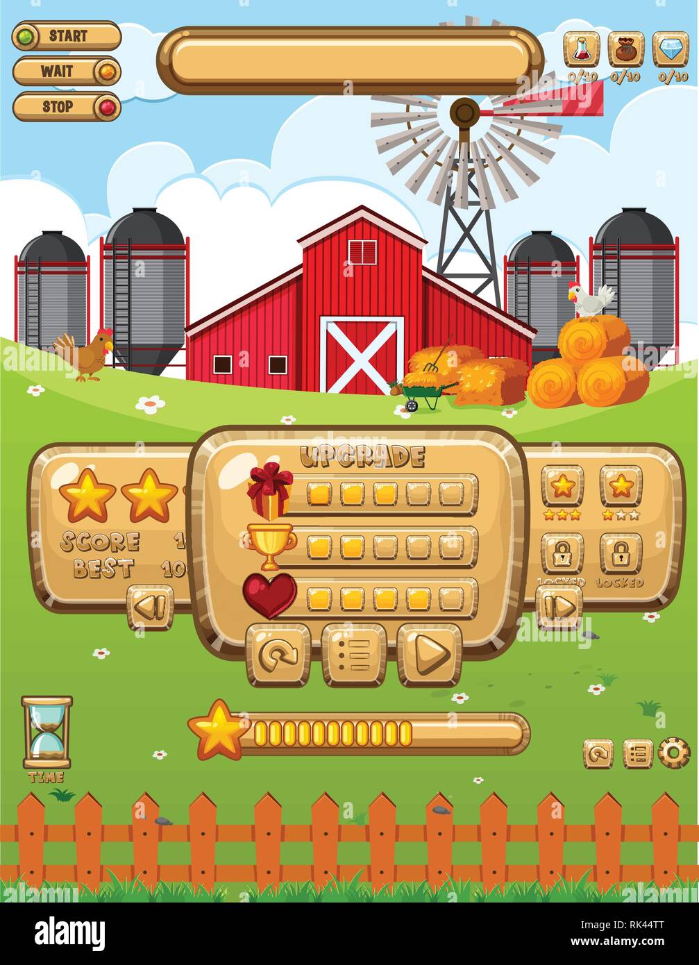 Barn farm game template illustration Stock Vector Image & Art - Alamy