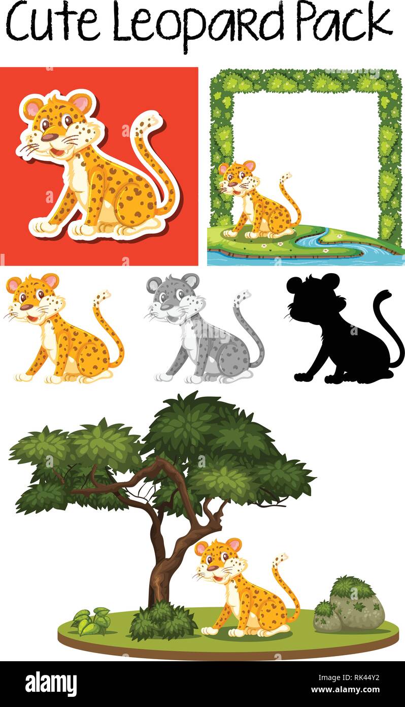A pack of leopard illustration Stock Vector Image & Art - Alamy