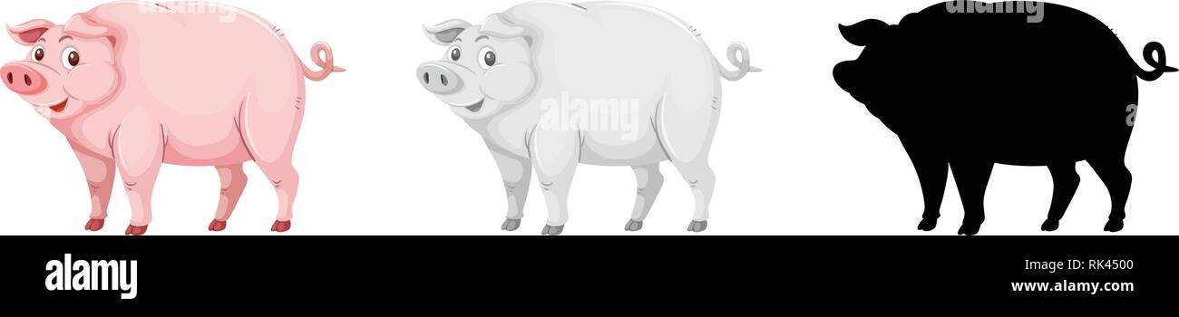 Set of pig character illustration Stock Vector Image & Art - Alamy