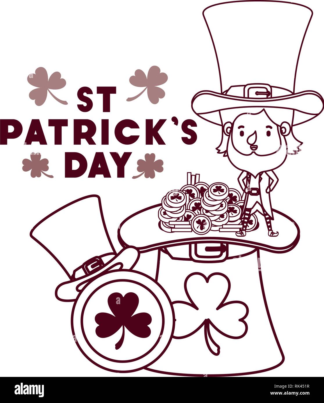 st patricks day label with leprechaun character Stock Vector Image ...