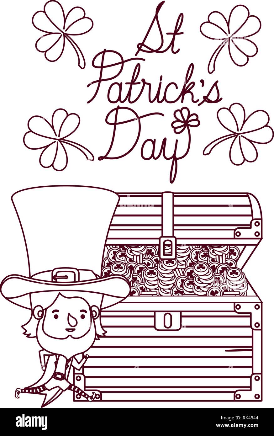 st patricks day label with leprechaun character Stock Vector Image ...