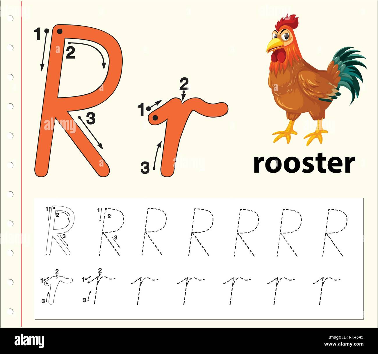 Letter R Rooster