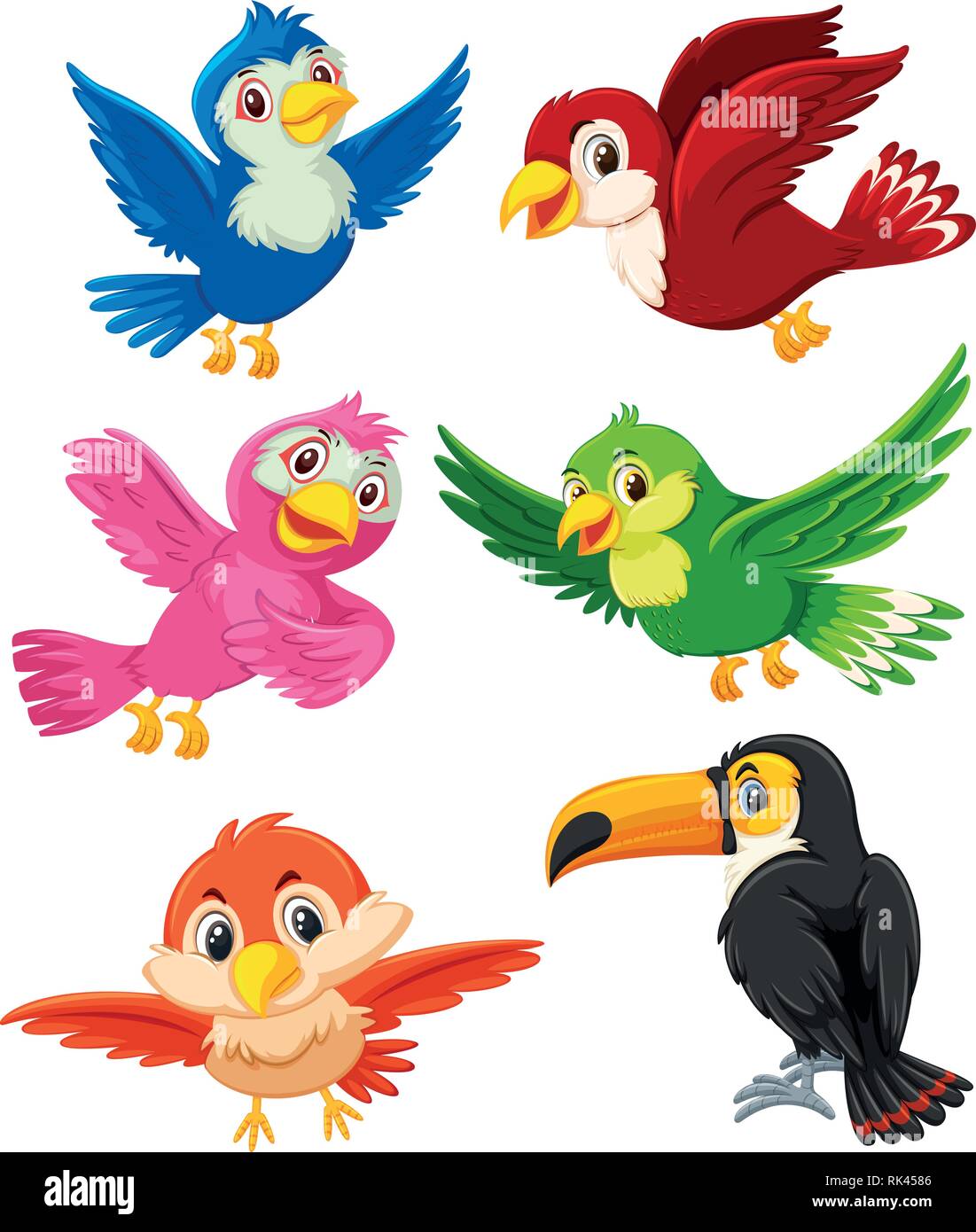 Set of bird character illustration Stock Vector Image & Art - Alamy