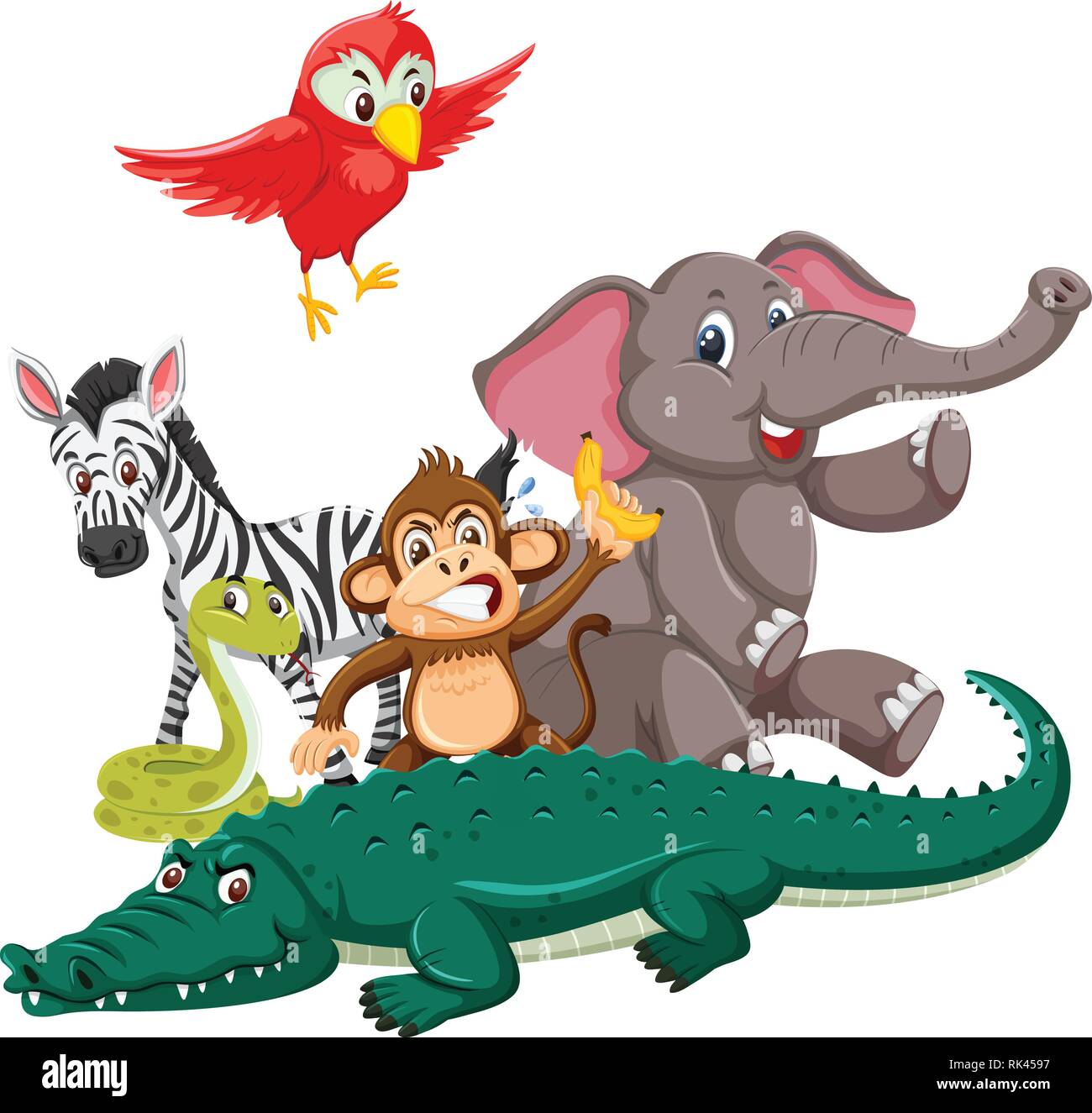 Group of wild animals illustration Stock Vector Image & Art - Alamy