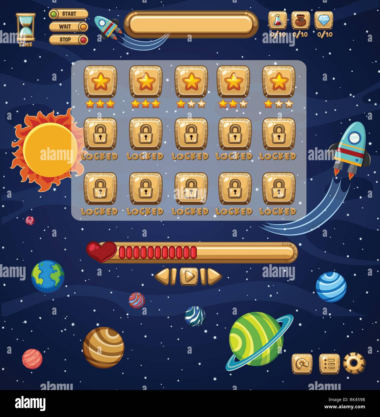 A space game template illustration Stock Vector Image & Art - Alamy