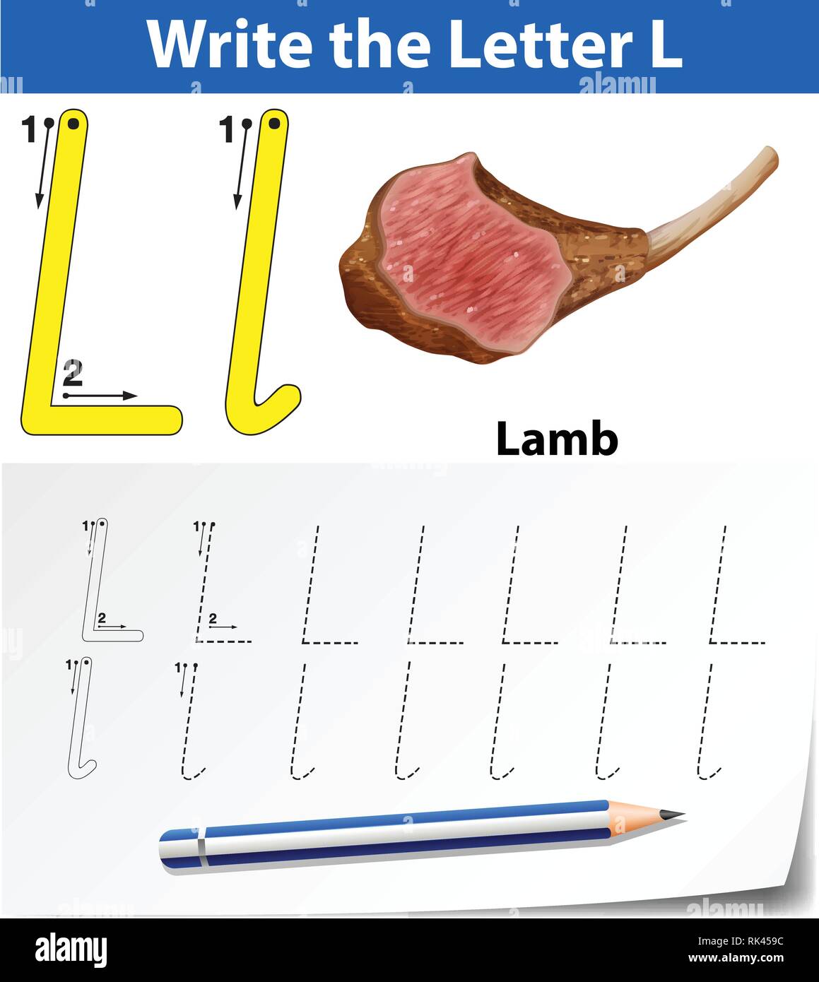 Letter l worksheets hi-res stock photography and images - Alamy