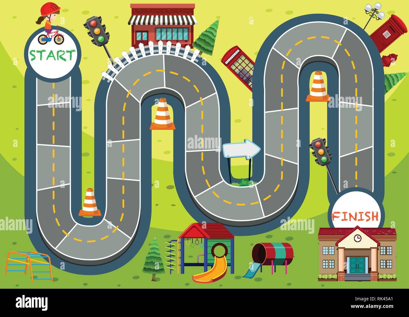 Fun maze game template illustration Stock Vector Image & Art - Alamy