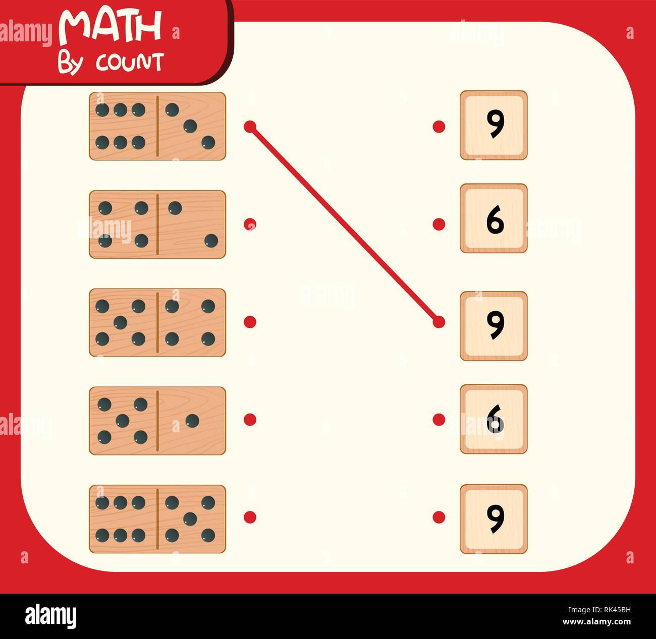 Domino matching number worksheet illustration Stock Vector Image & Art ...