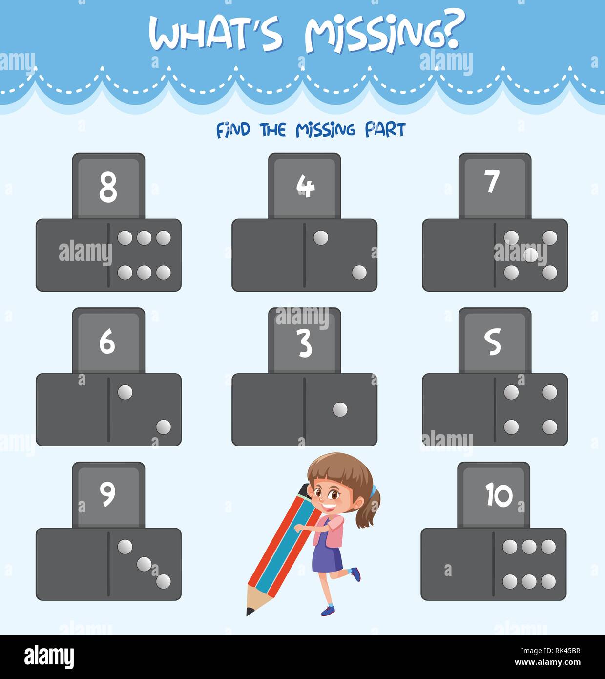 Missing number Stock Vector Images - Alamy