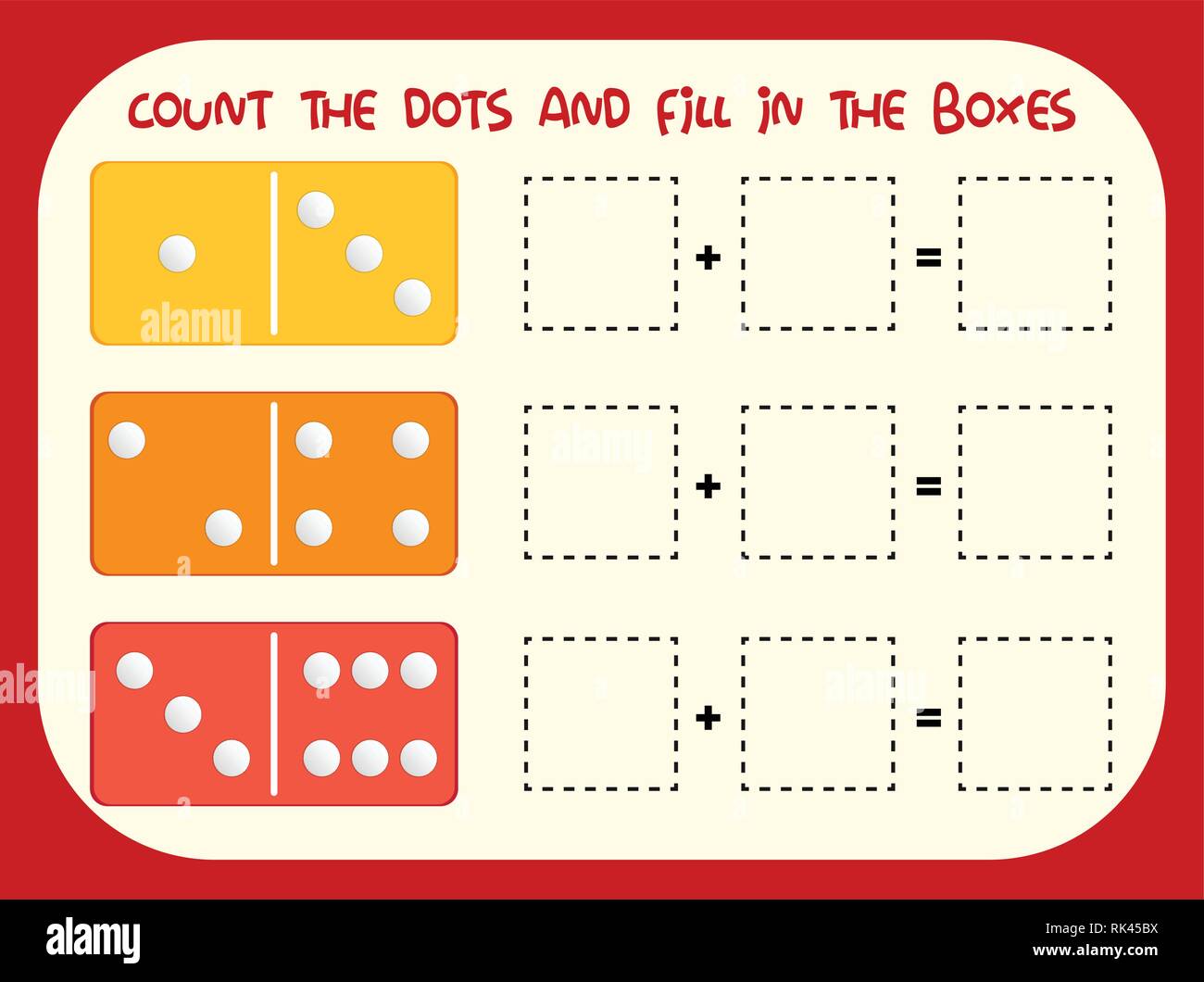 Count the dot and fill in the boxes illustration Stock Vector Image ...