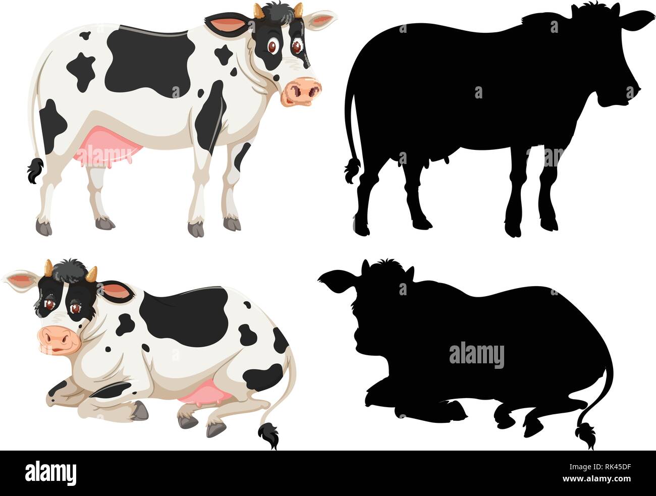 Set of cow character illustration Stock Vector Image & Art - Alamy