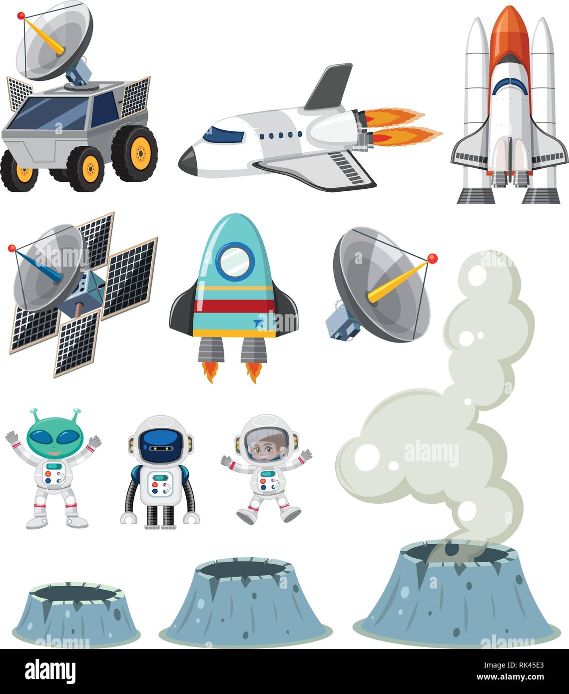 Set of space element illustration Stock Vector Image & Art - Alamy