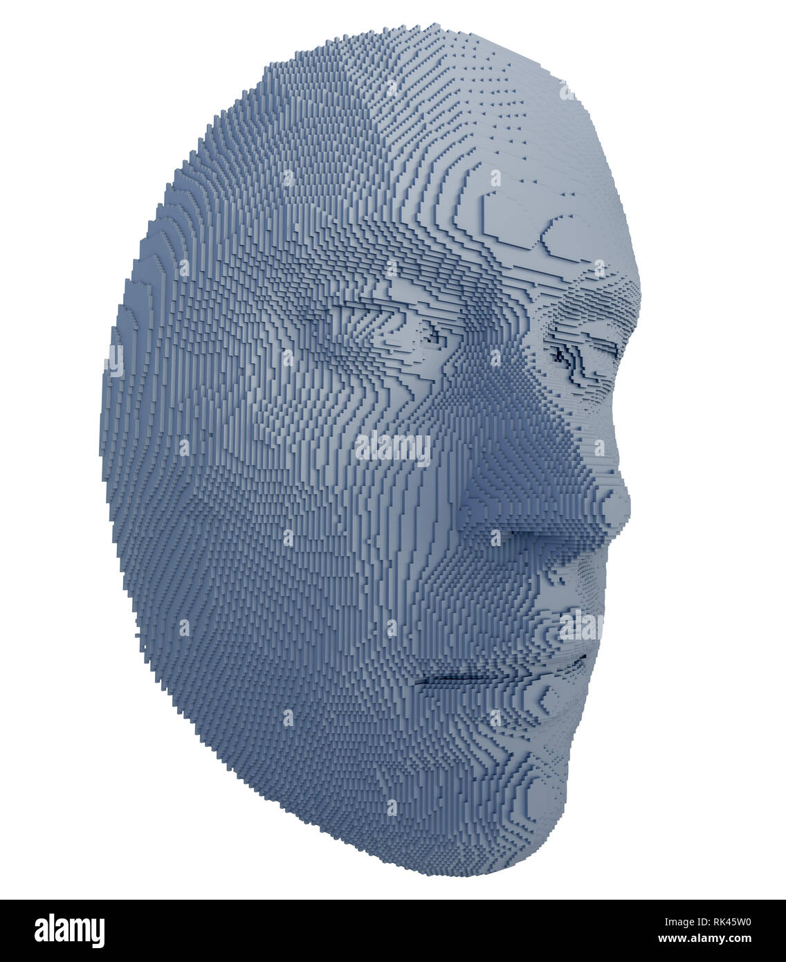 Abstract human face constructing from cubes Stock Photo - Alamy