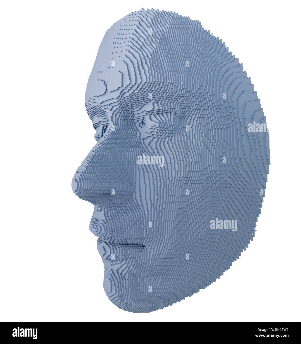 Abstract human face constructing from cubes Stock Photo - Alamy