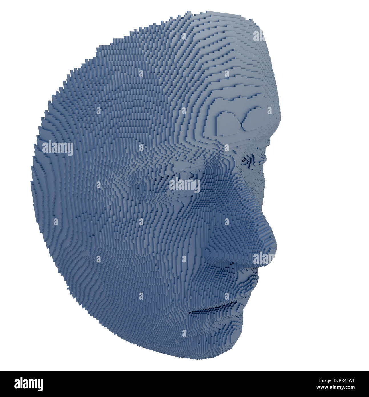 Abstract human face constructing from cubes Stock Photo - Alamy