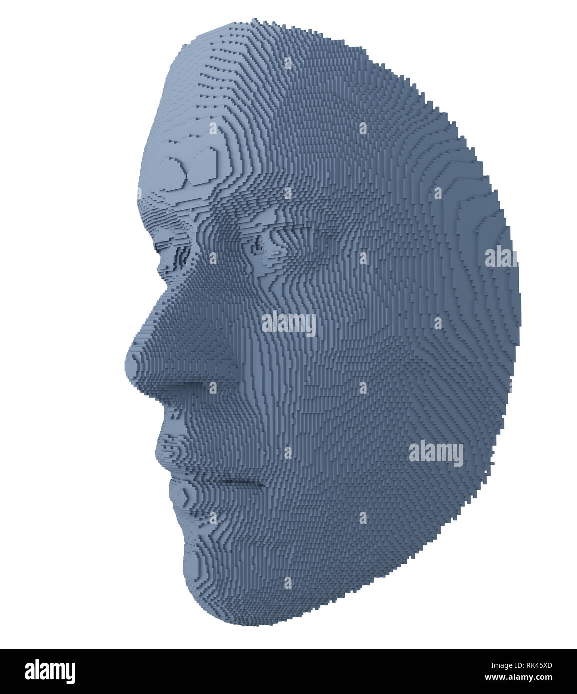 Abstract human face constructing from cubes Stock Photo - Alamy