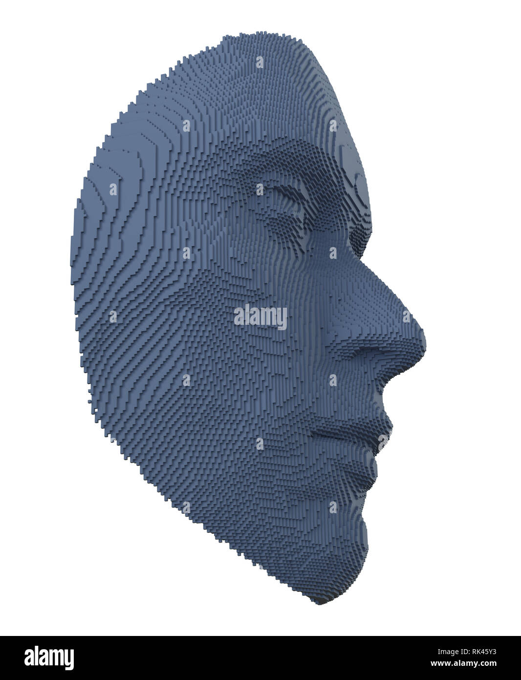 Abstract human face constructing from cubes Stock Photo - Alamy