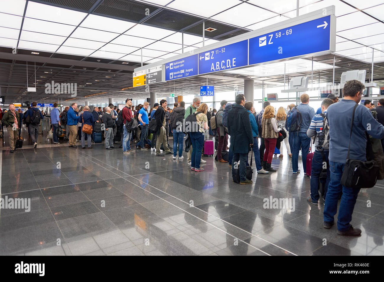 FRANKFURT, GERMANY - MARCH 13, 2016: inside of Frankfurt Airport ...