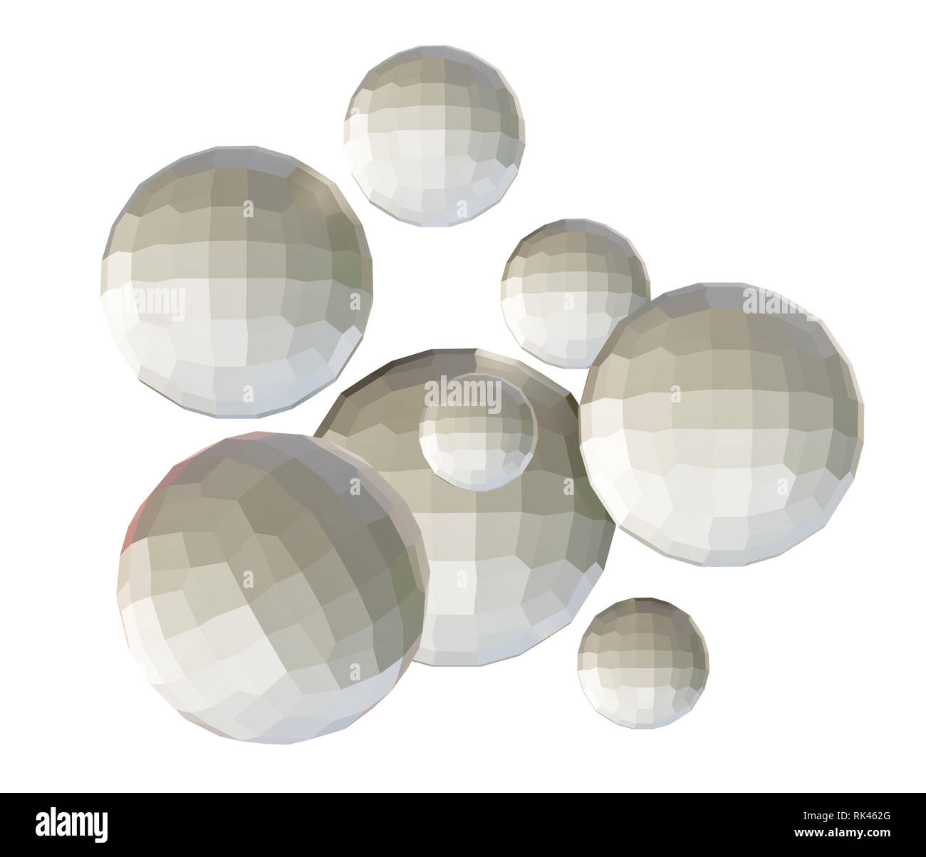 White spheres. 3D illustration Stock Photo - Alamy