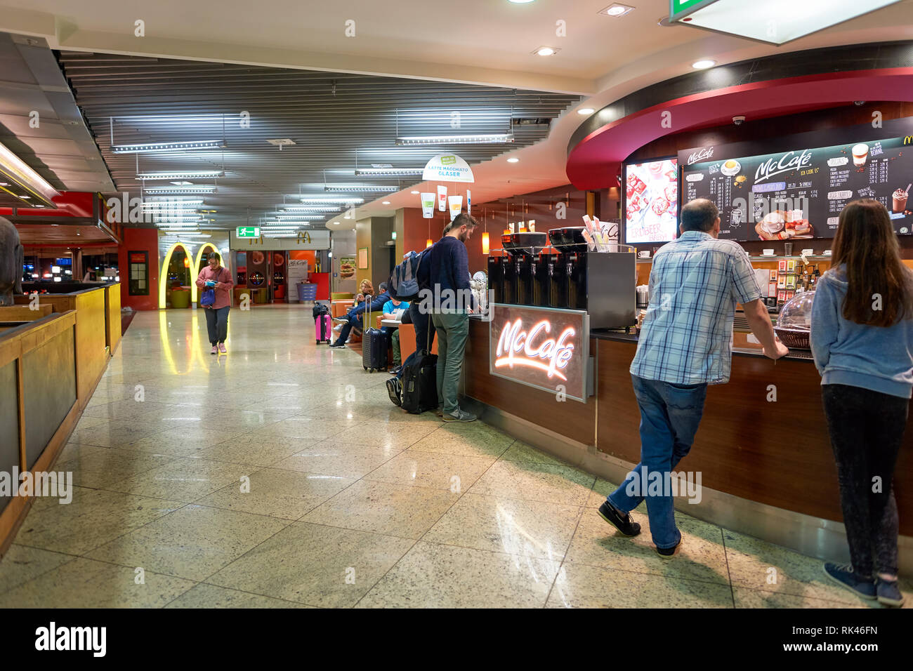 FRANKFURT, GERMANY - APRIL 07, 2016: inside of Frankfurt Airport ...
