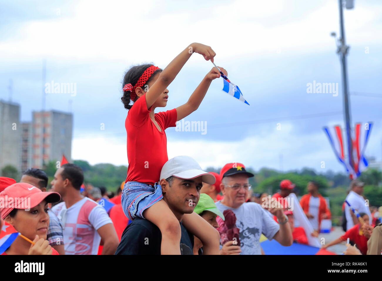 Havana, Cuba - A view from the celebration of the cortege and the march ...