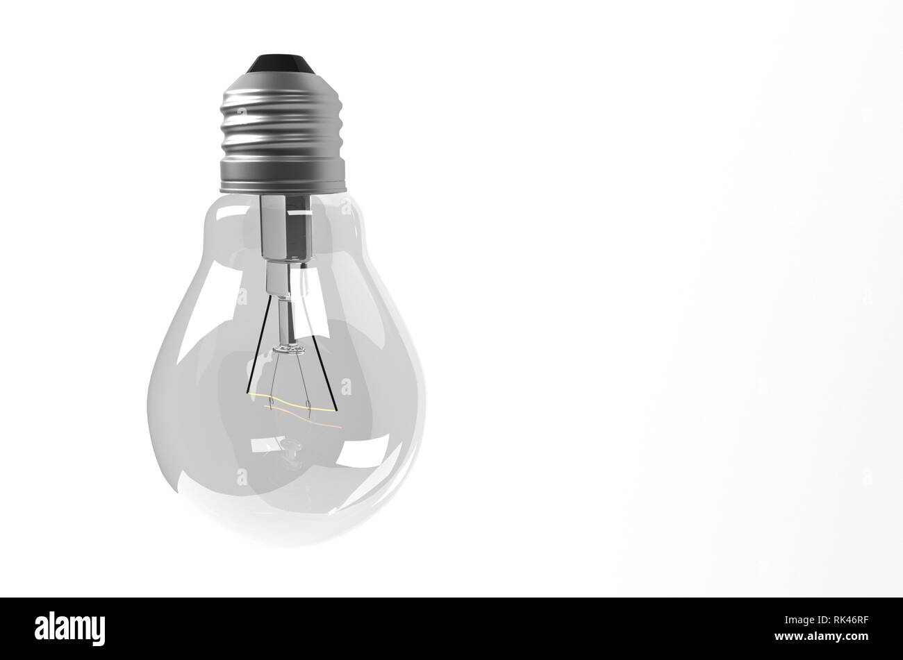 Light bulb, Realistic 3d render image on white Stock Photo - Alamy