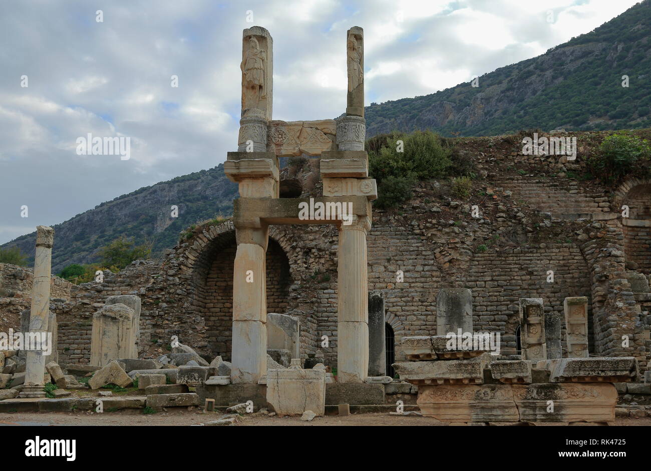 The ancient city of Ephesus, the Domitianus Temple, was built between ...