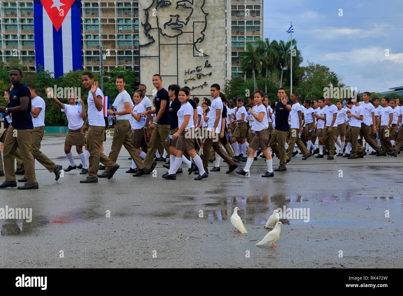Havana, Cuba - A view from the celebration of the cortege and the march ...