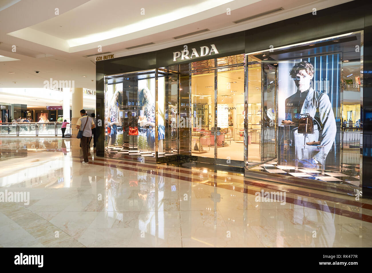 KUALA LUMPUR, MALAYSIA - MAY 09, 2016: Prada store in Suria KLCC. Prada ...