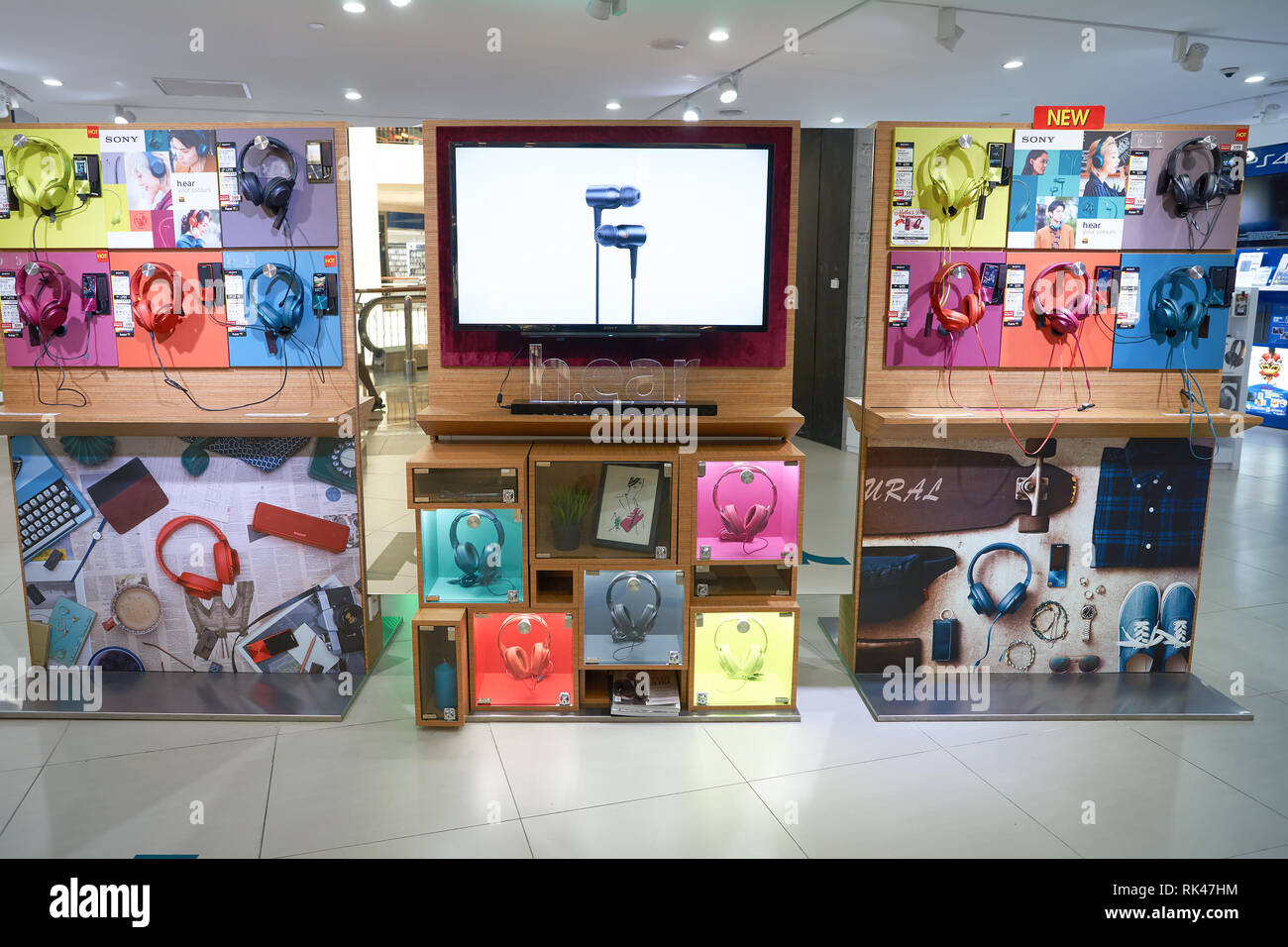 KUALA LUMPUR, MALAYSIA - MAY 09, 2016: Sony Store in Suria KLCC. Suria ...