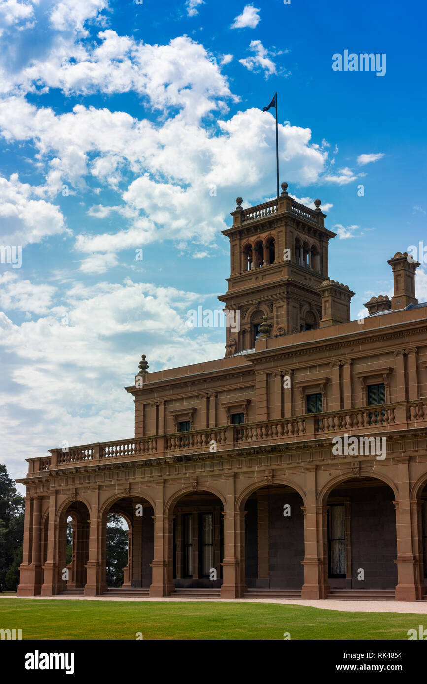 Exterior of Werribee Park Mansion was built between 1874 and 1877 Stock ...