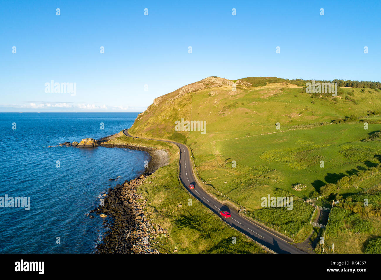 Northern Ireland, UK. Causeway Coastal Route a.k.a Antrim Coast Road ...