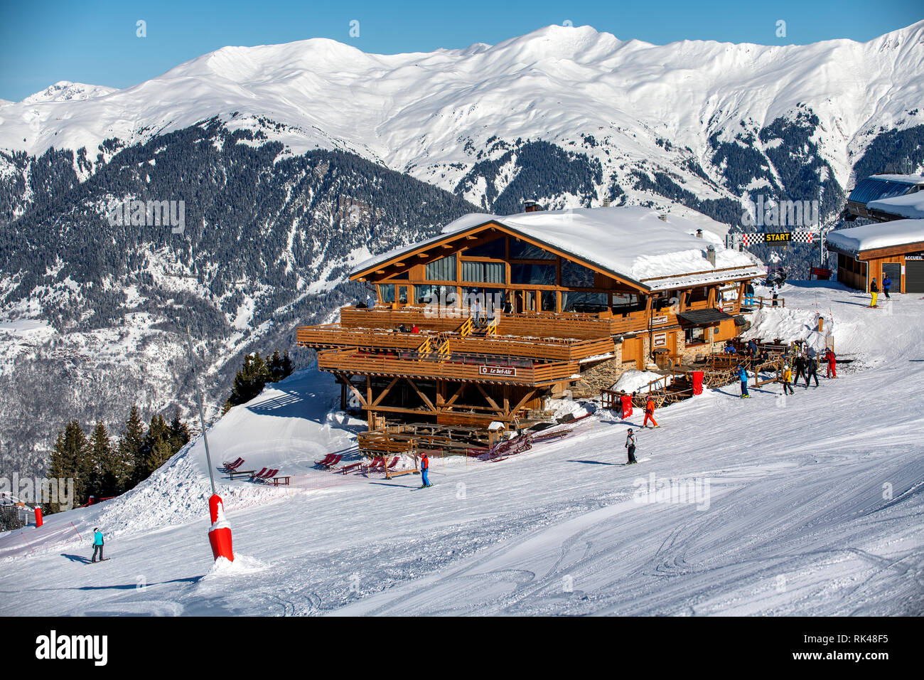 Le Bel Air mountain restaurant, Courchevel, France. Courchevel 1650 ...