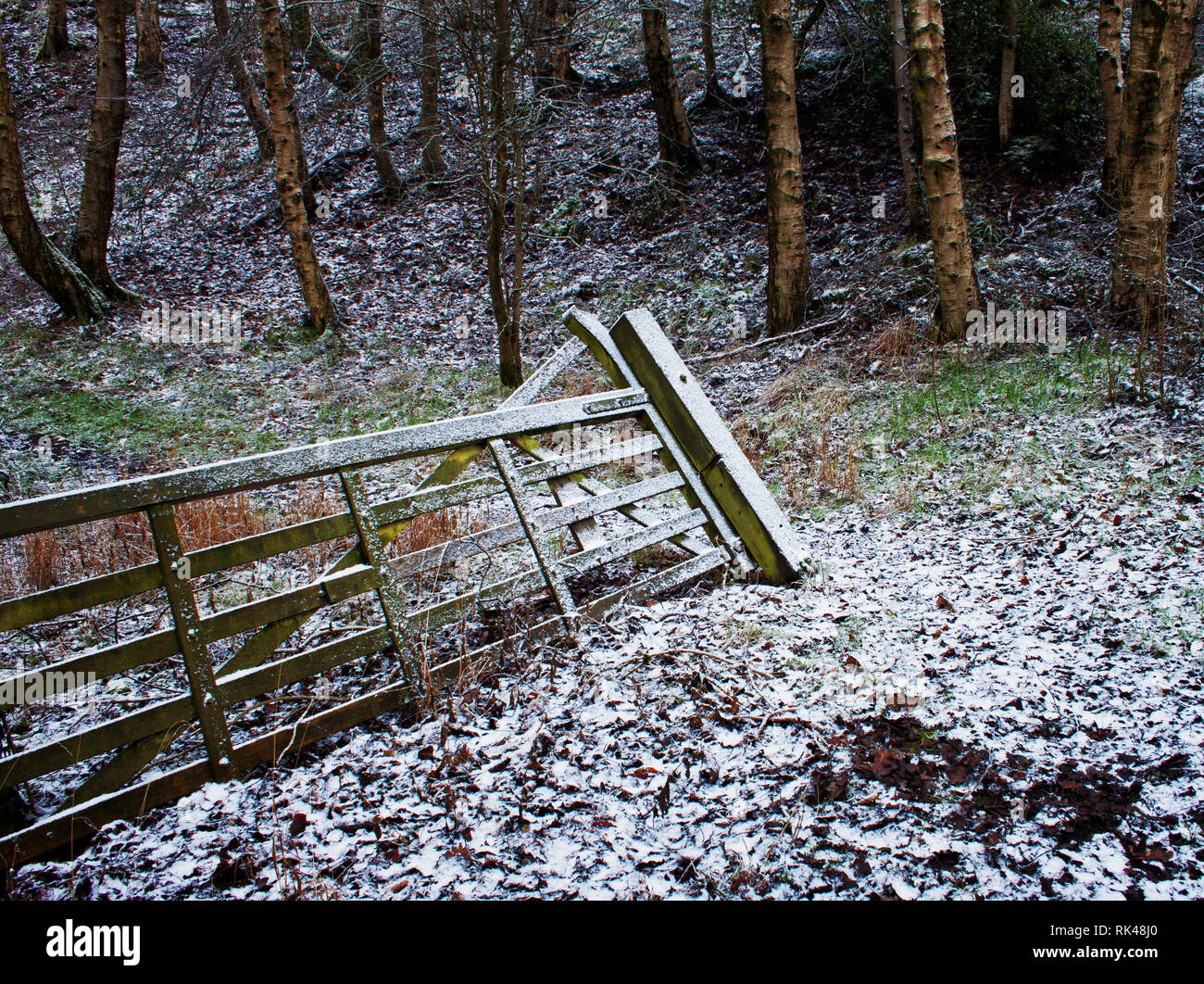 The broken gate Stock Photo - Alamy