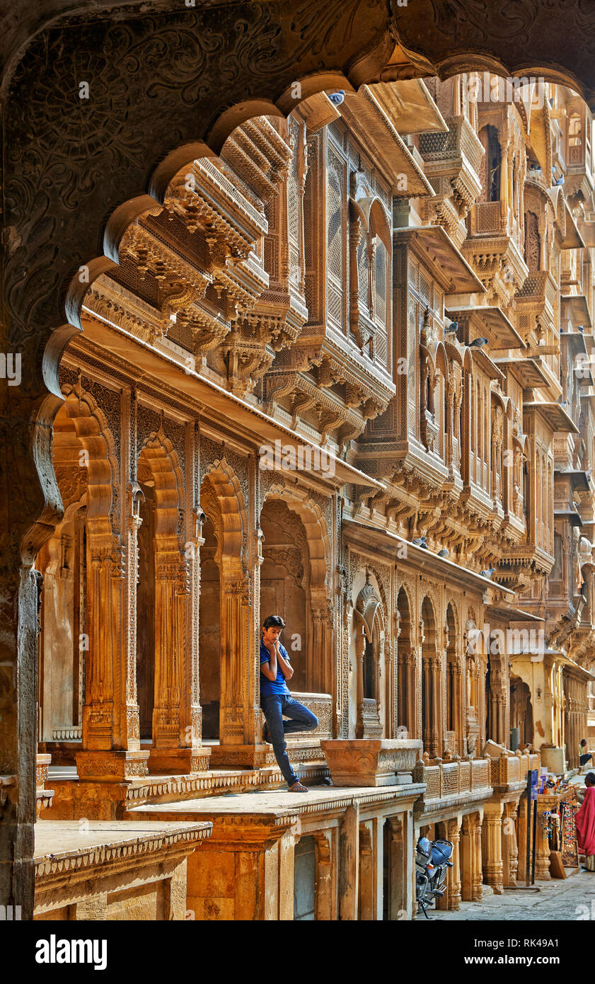 Kothari Patwa Haveli, Jaisalmer, Rajasthan, India Stock Photo - Alamy