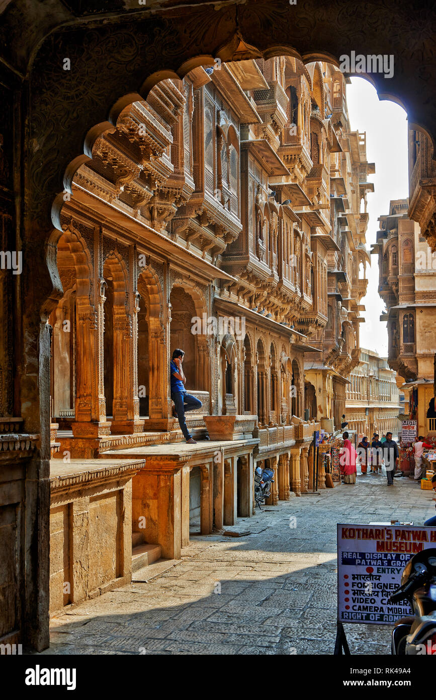Kothari Patwa Haveli, Jaisalmer, Rajasthan, India Stock Photo - Alamy