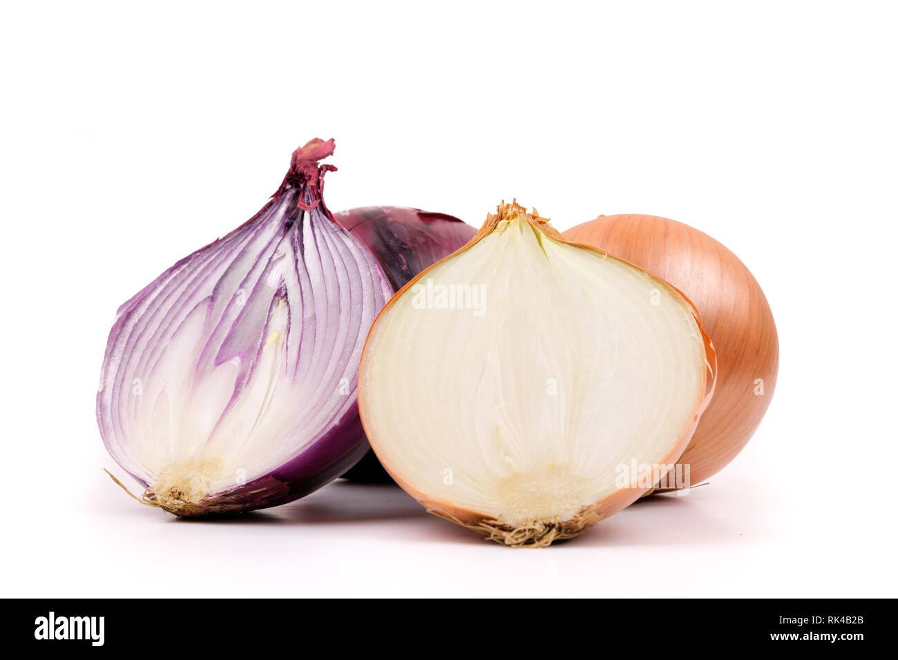 Ripe yellow and red onion on a white background Stock Photo - Alamy
