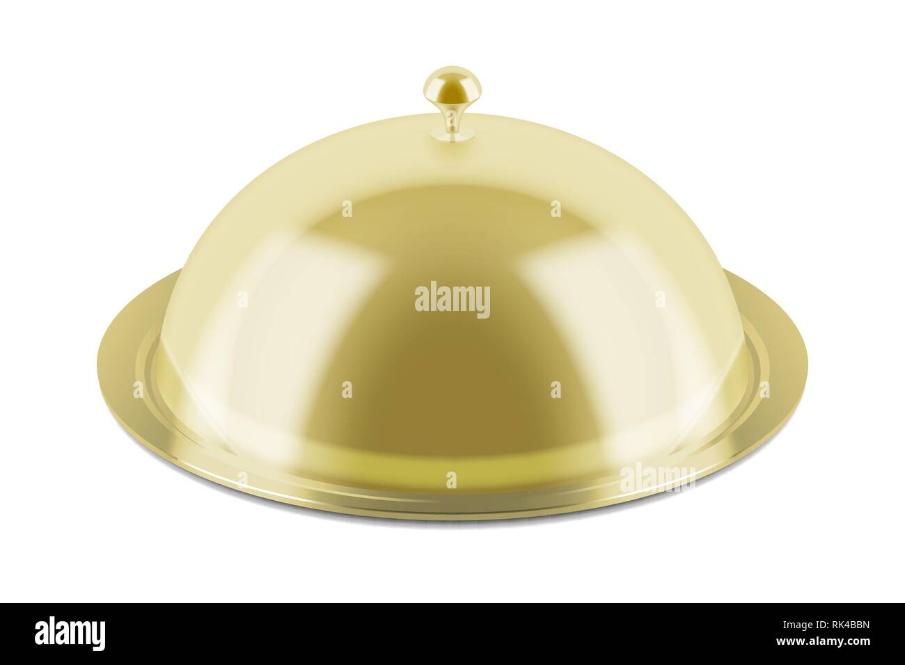 Restaurant cloche with closed lid isolated on white background ...