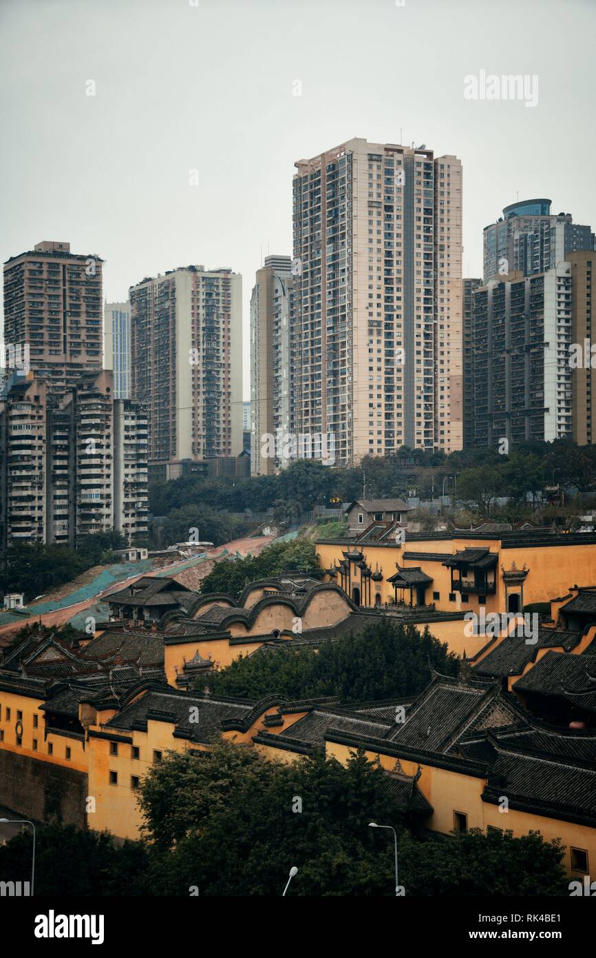 Aerial view of urban buildings and city skyline in Chongqing Stock ...