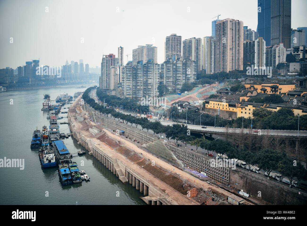 Aerial view of urban buildings and city skyline in Chongqing Stock ...