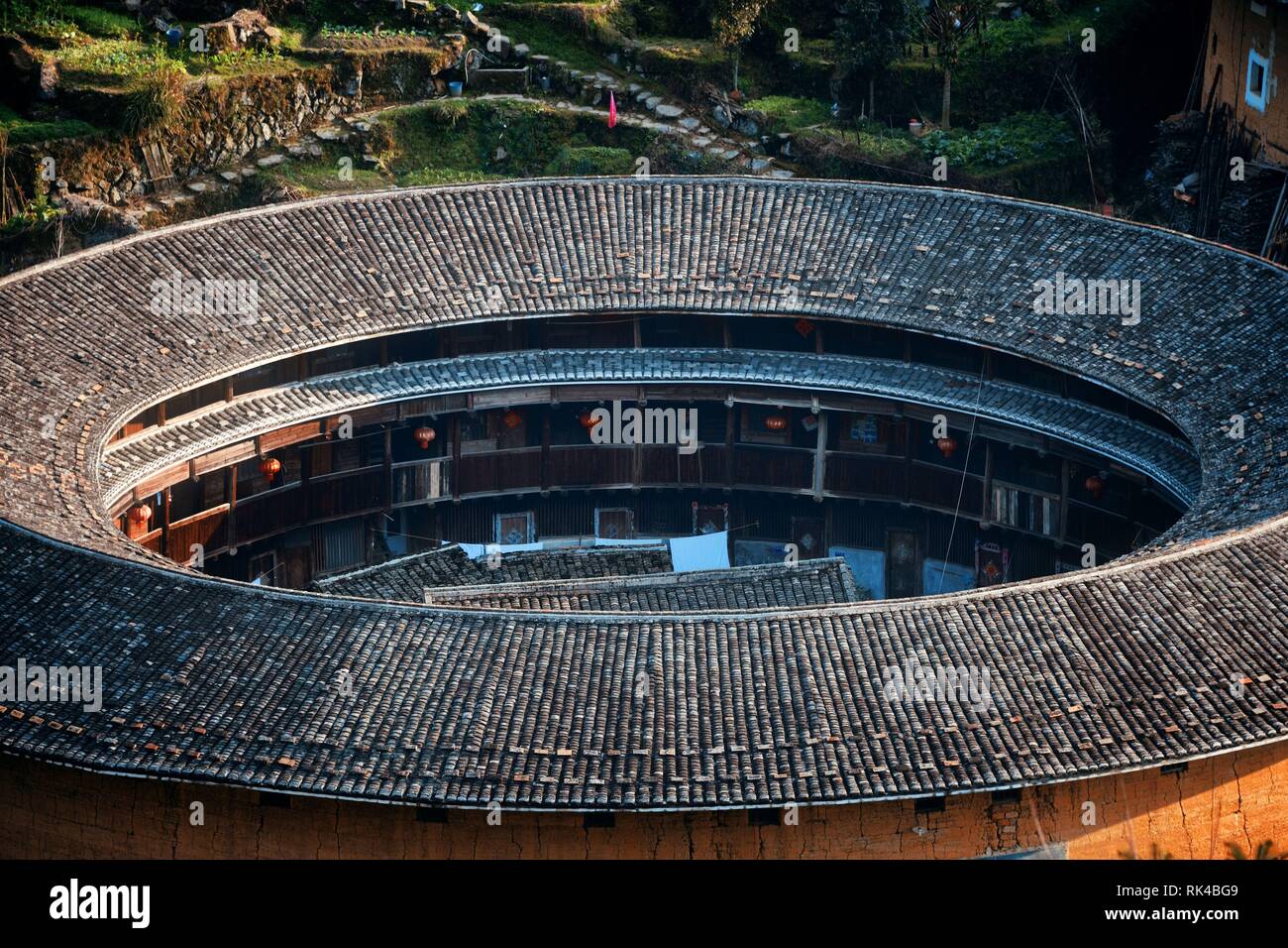Traditional Tulou building is the unique dwellings of Hakka in Fujian ...