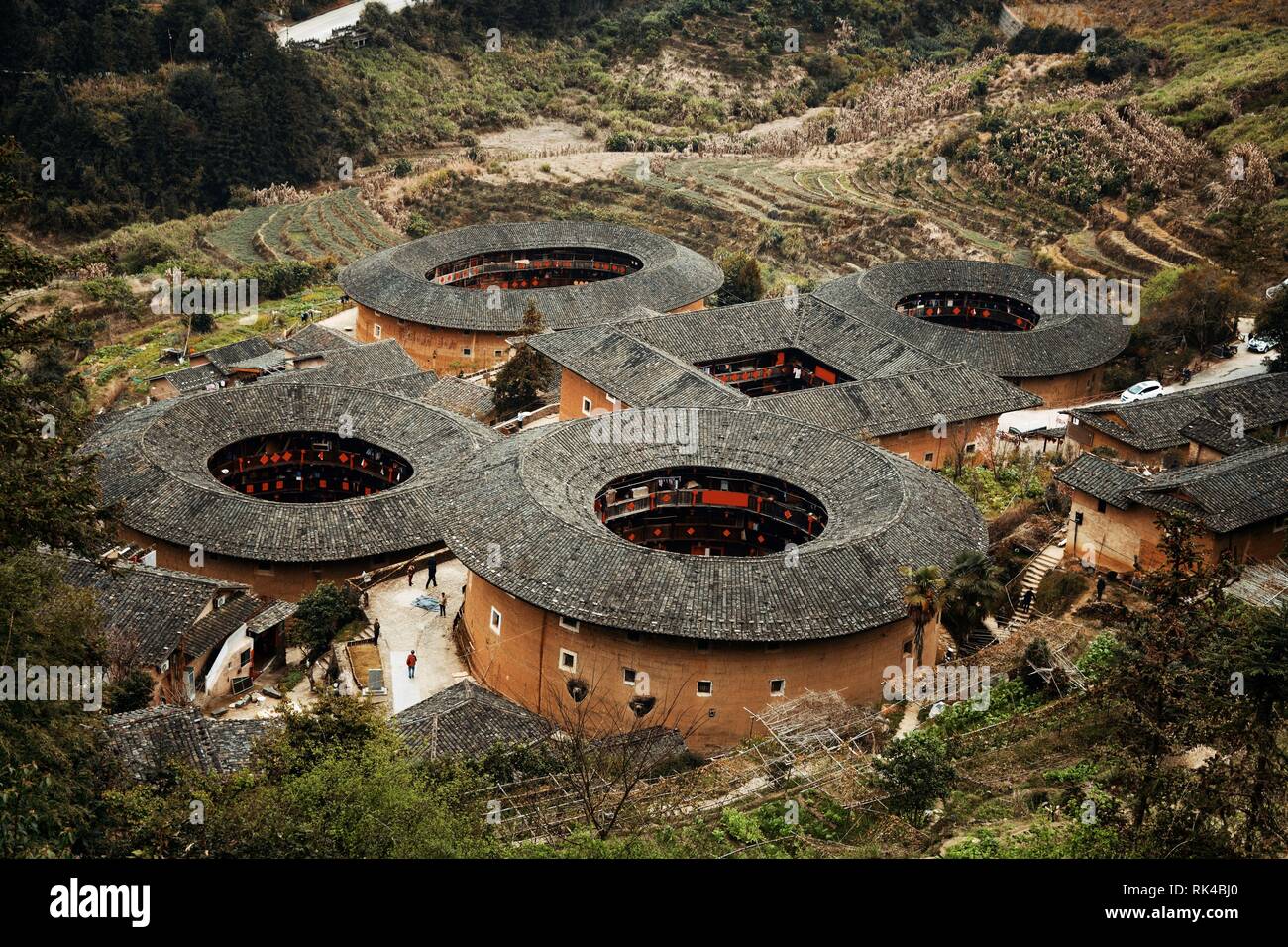 Traditional Tulou building is the unique dwellings of Hakka in Fujian ...