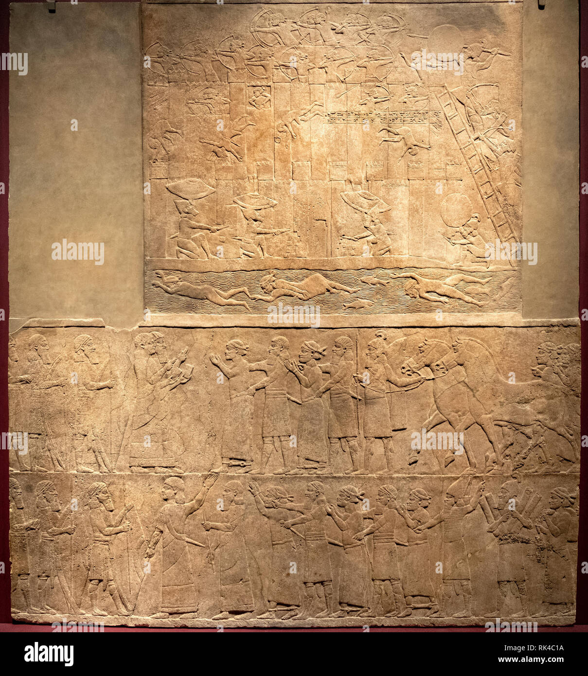 London, England / United Kingdom - 2019/01/28: Ancient Assyria clay ...