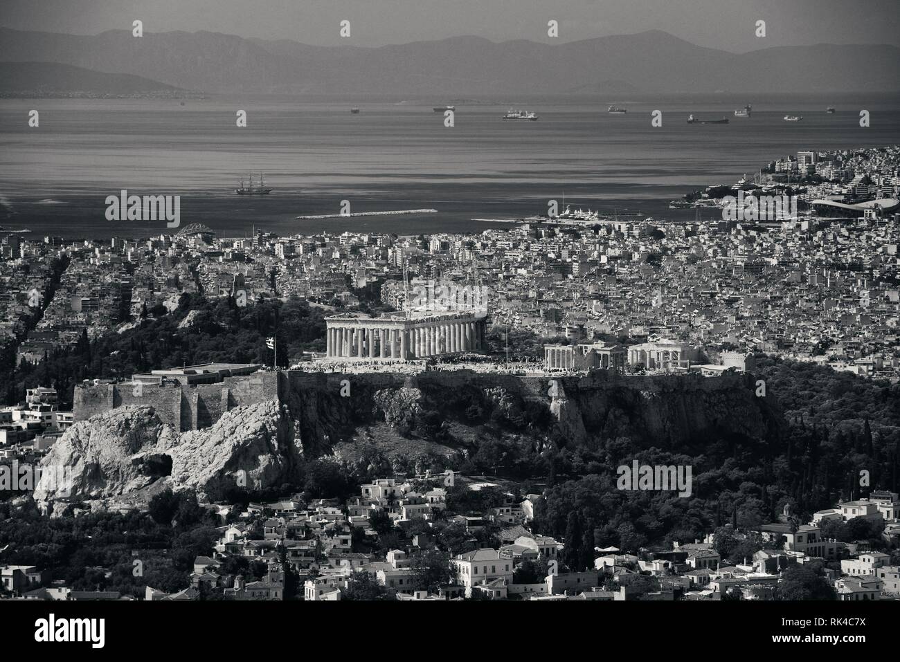 Athens cityscape with Acropolis viewed from above, Greece Stock Photo ...