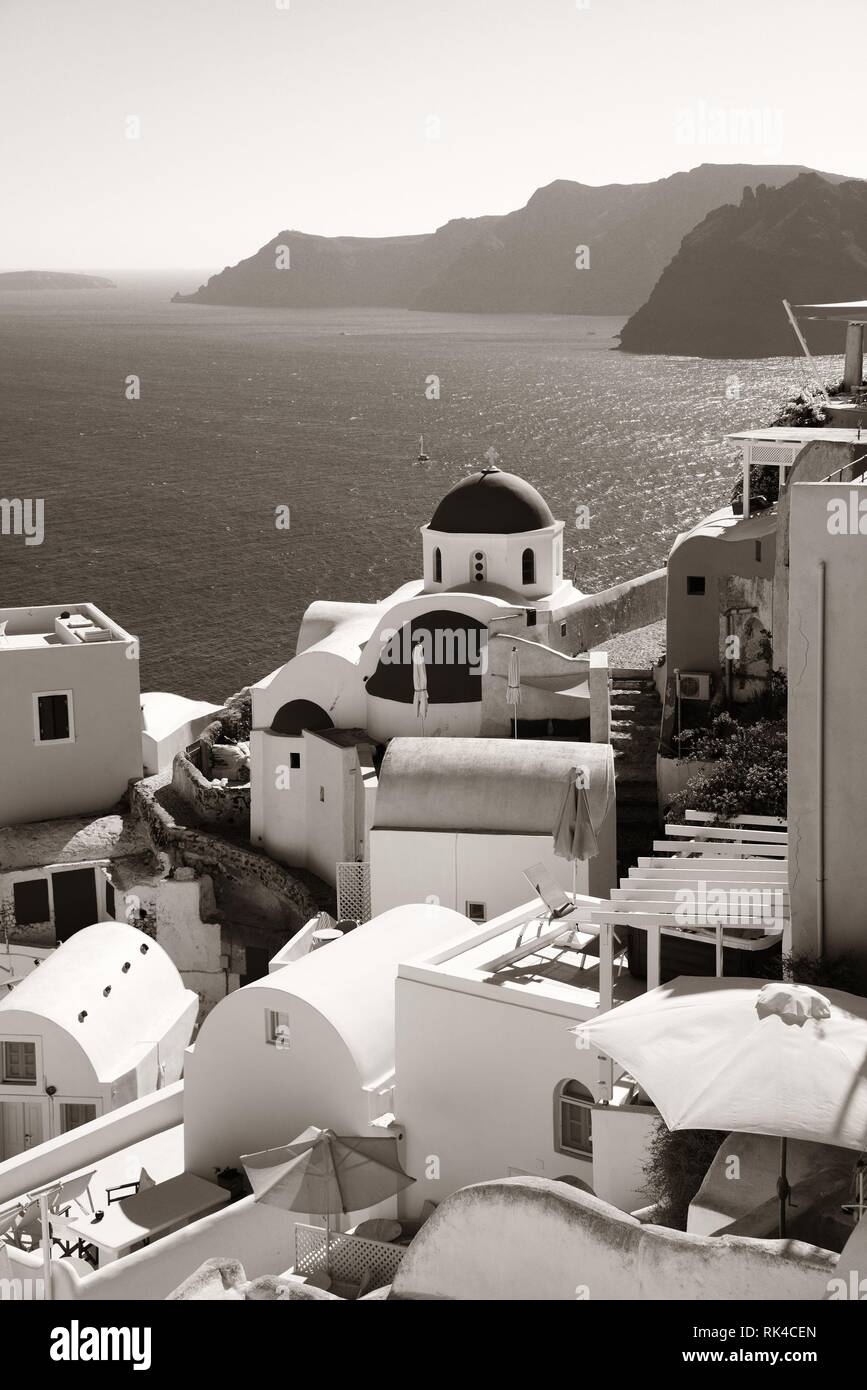 Santorini skyline with buildings in Greece Stock Photo - Alamy