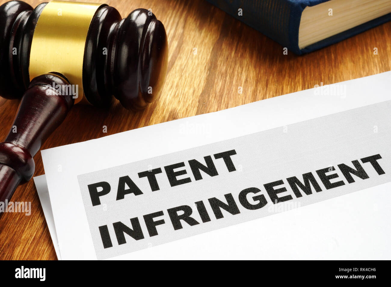 Patent infringement and gavel. Copyright law concept Stock Photo - Alamy