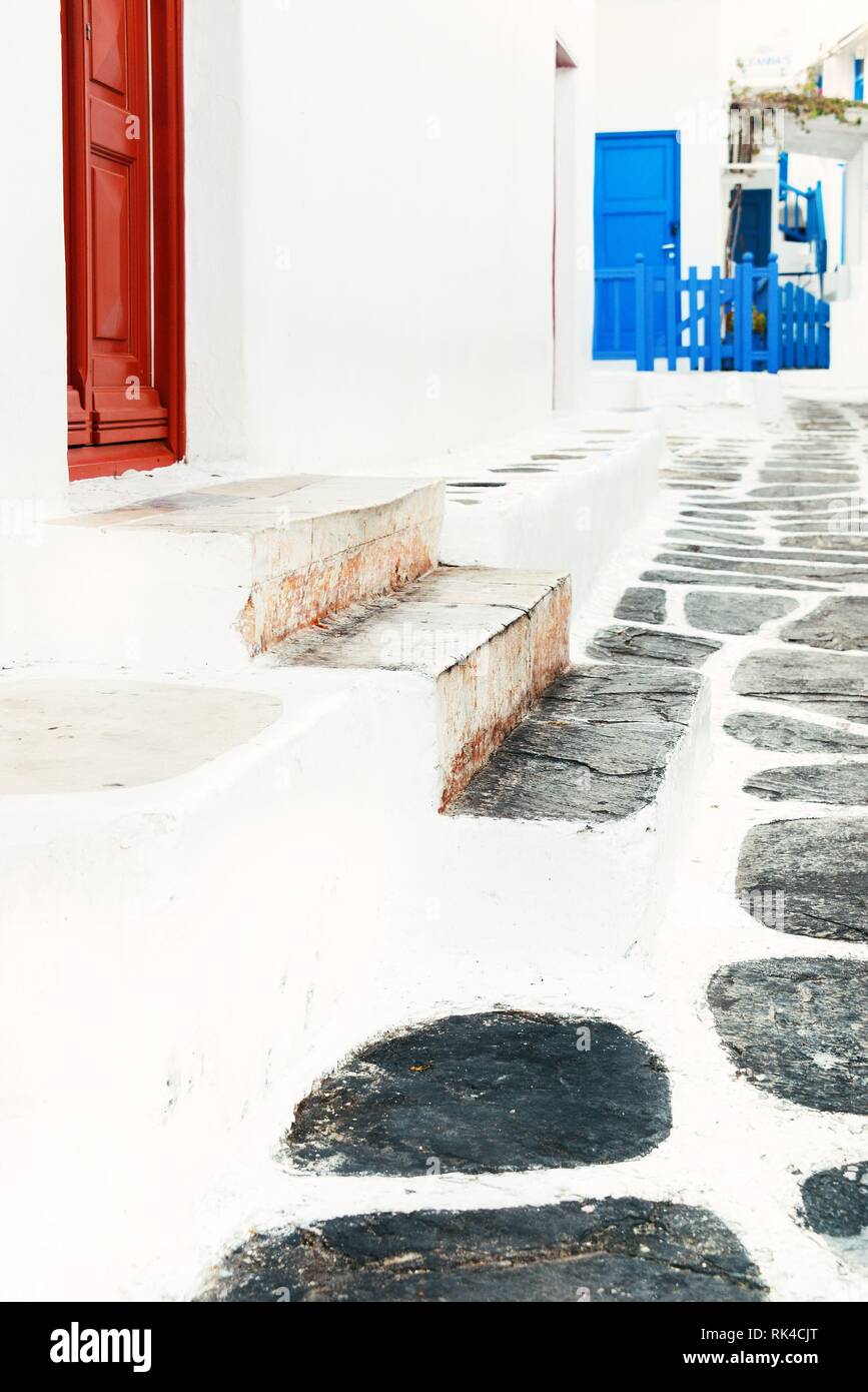 Traditional Greek architecture in Mykonos Island, Greece Stock Photo ...