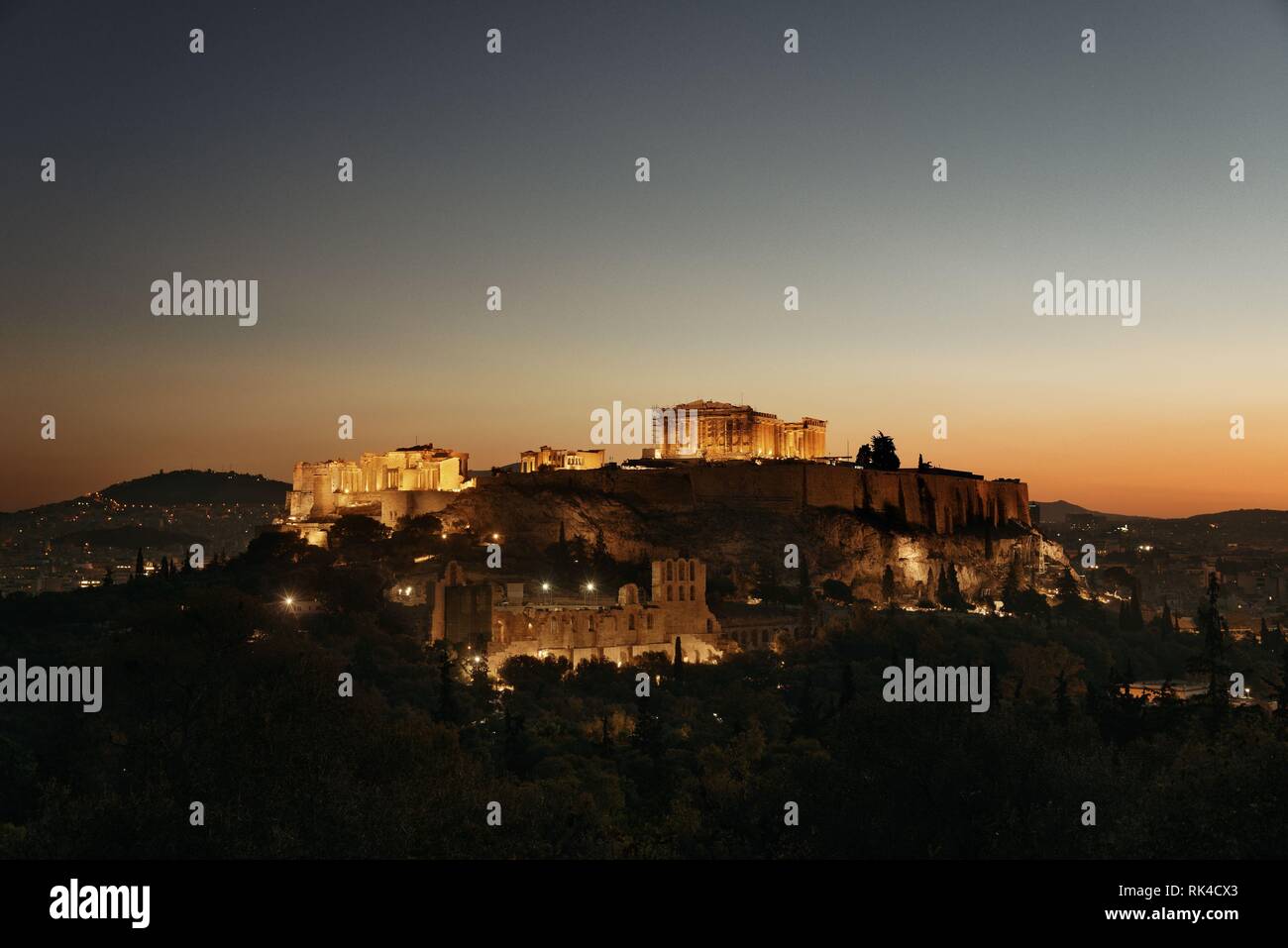 Athens skyline sunrise viewed from mountain top, Greece Stock Photo - Alamy