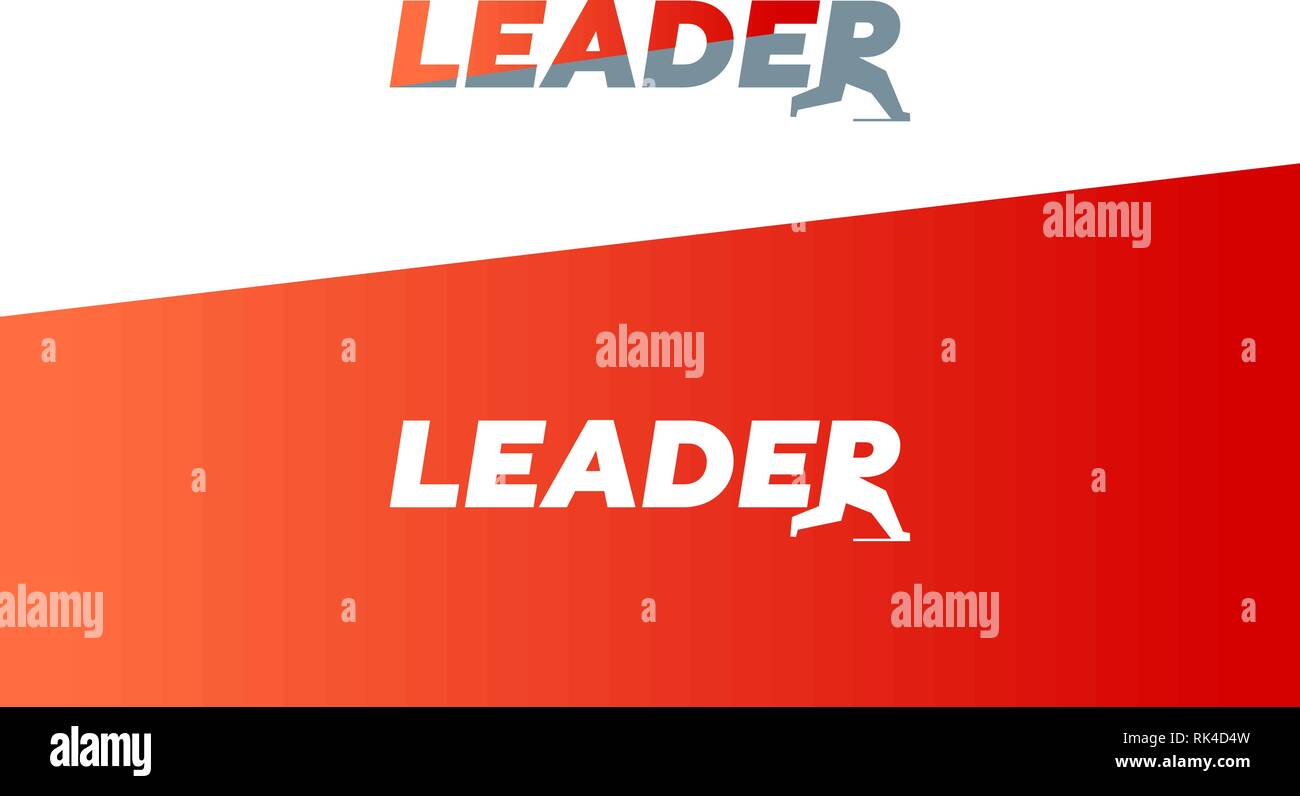 Leader word concept sign for business, lettering design vector ...