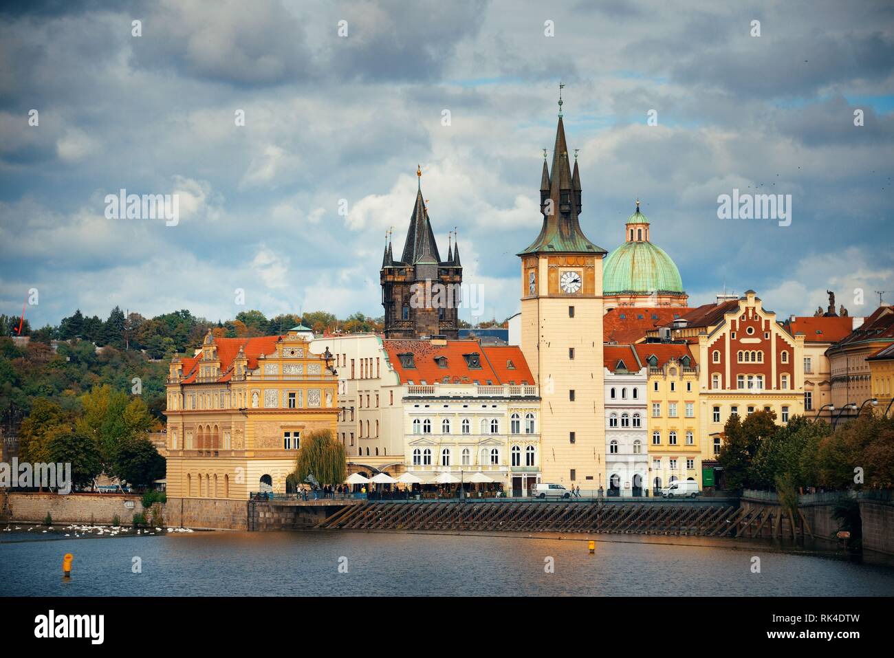 Prague city view with historical buildings in Czech Republic Stock ...